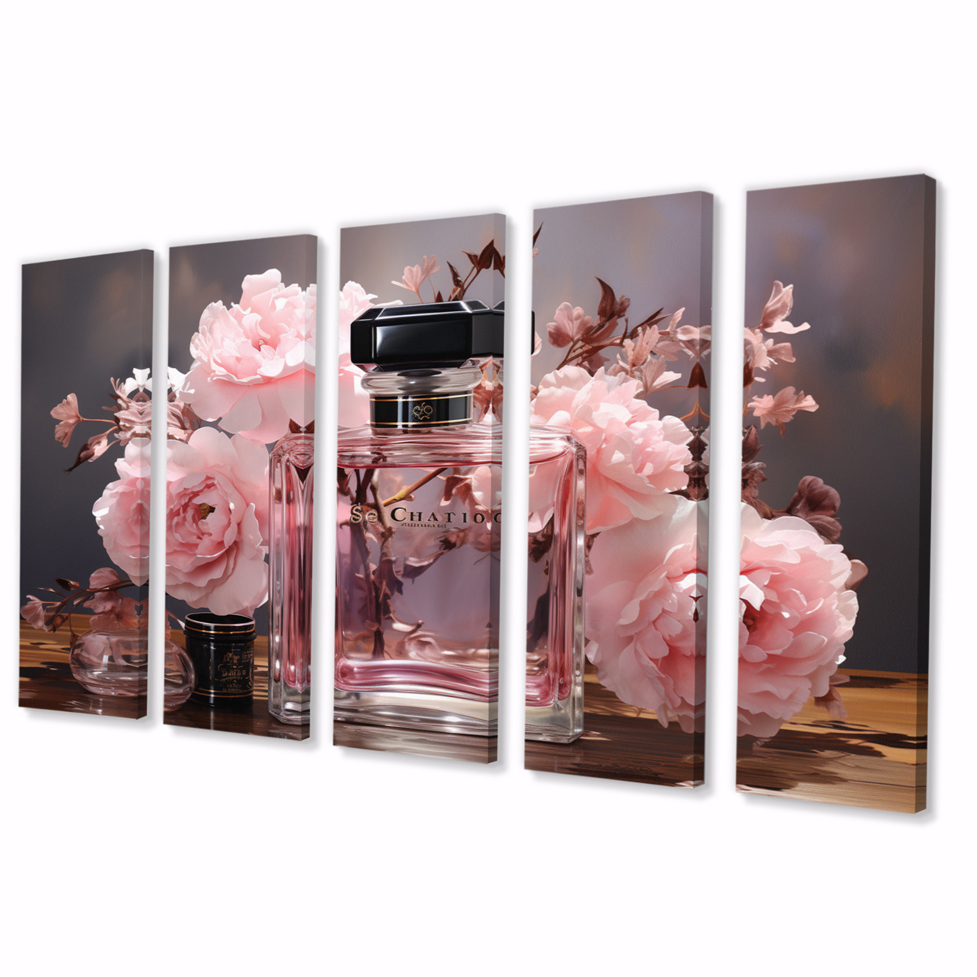 Mercer41 Floral Perfume Vibrant Elegance III - Fashion Wall Art Print - 5 Equal Panels - Wayfair ...
